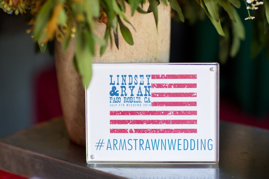 American Flag Hashtag Sign