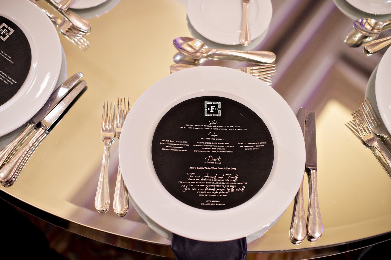 Black-and-Silver Round Menu