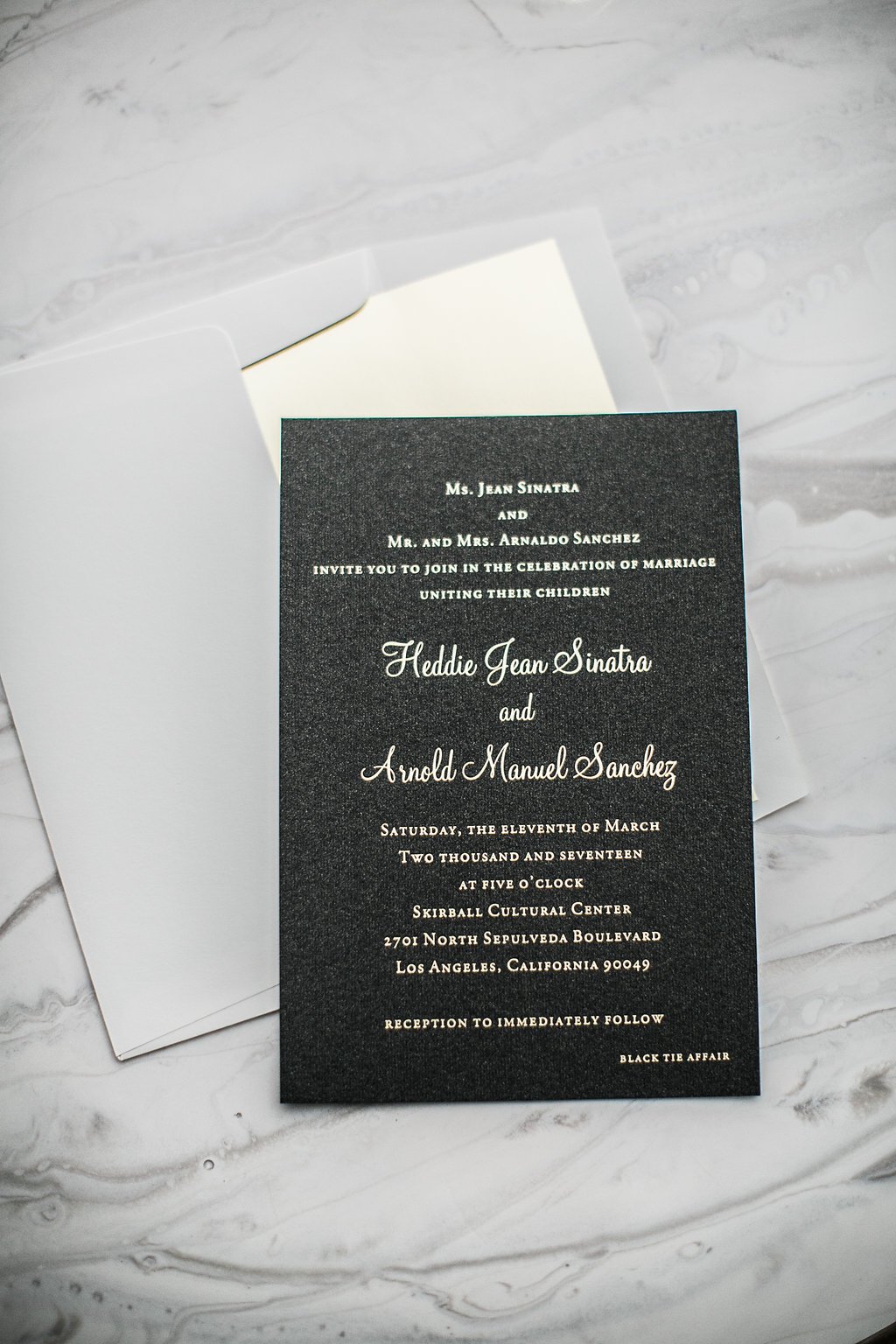 Black Textured Invitations