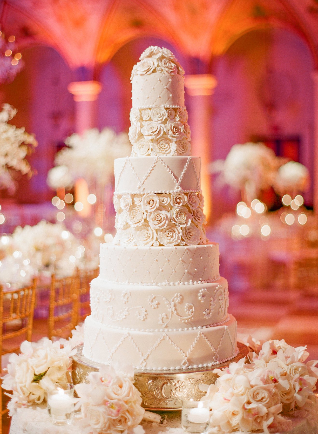 Intricate Ivory Wedding Cake