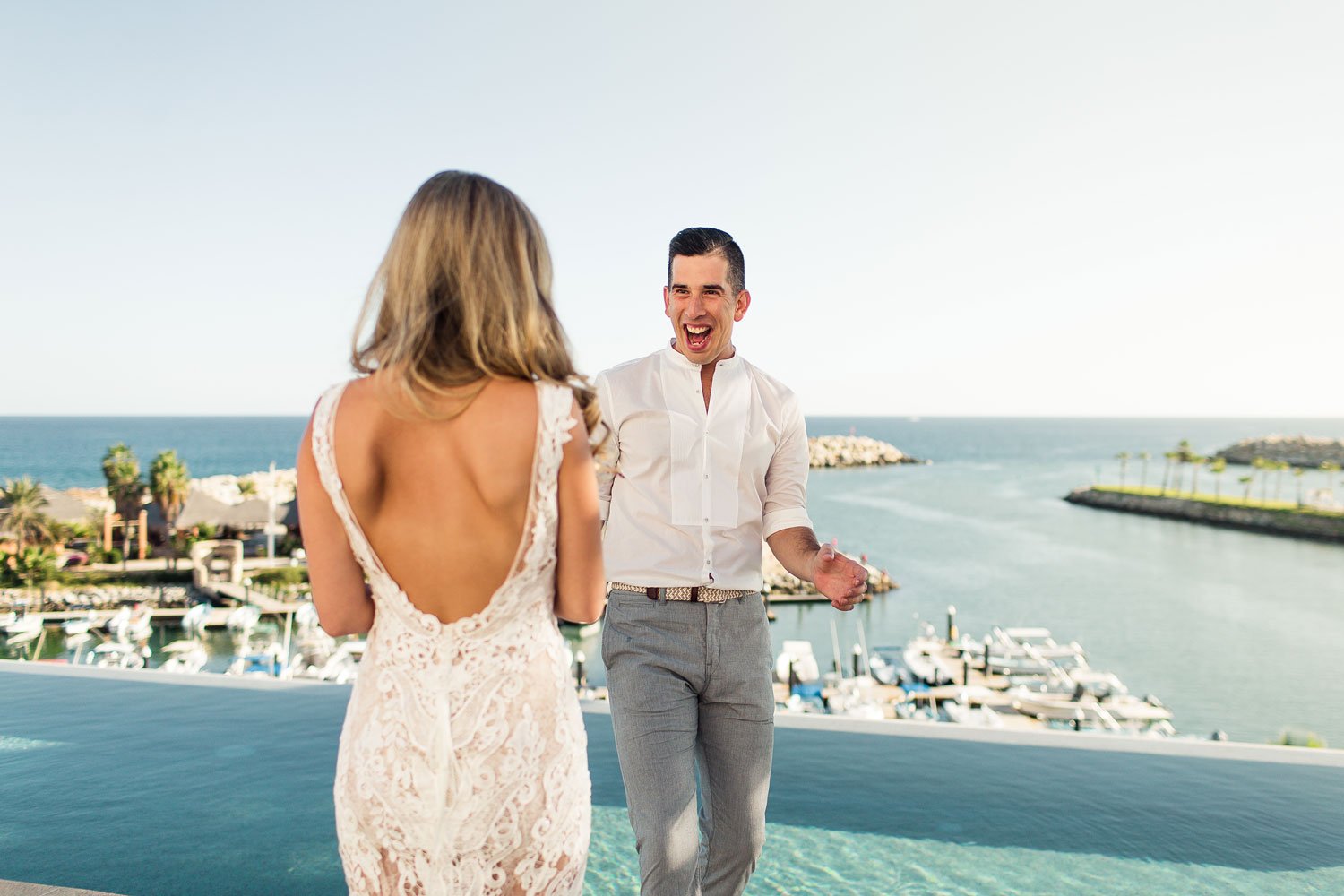 Groom Excited by "First Look"