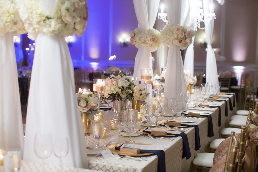 Long Table, White Detailed Linen, Sheer Structure