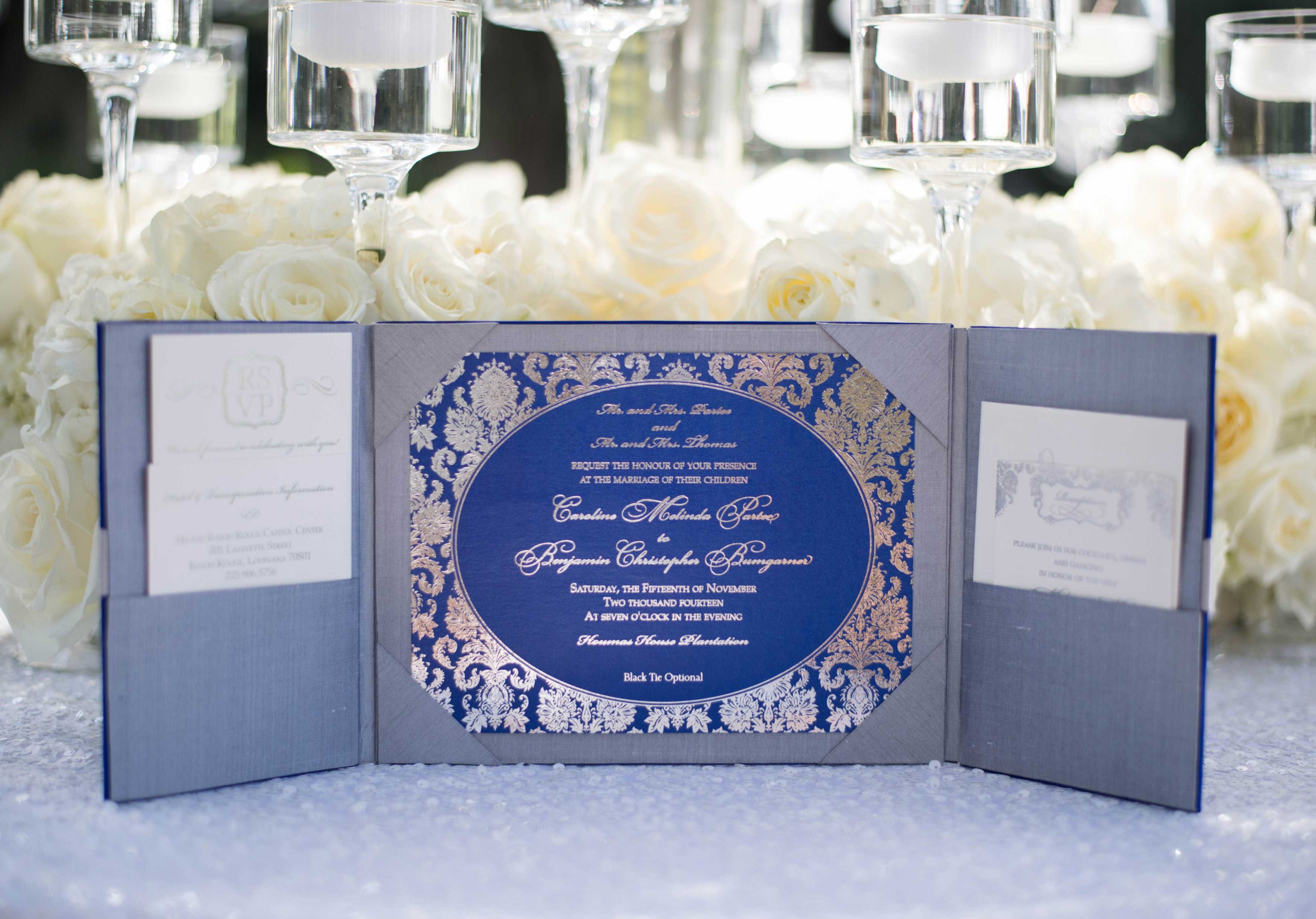 Royal Blue & Silver Invitation