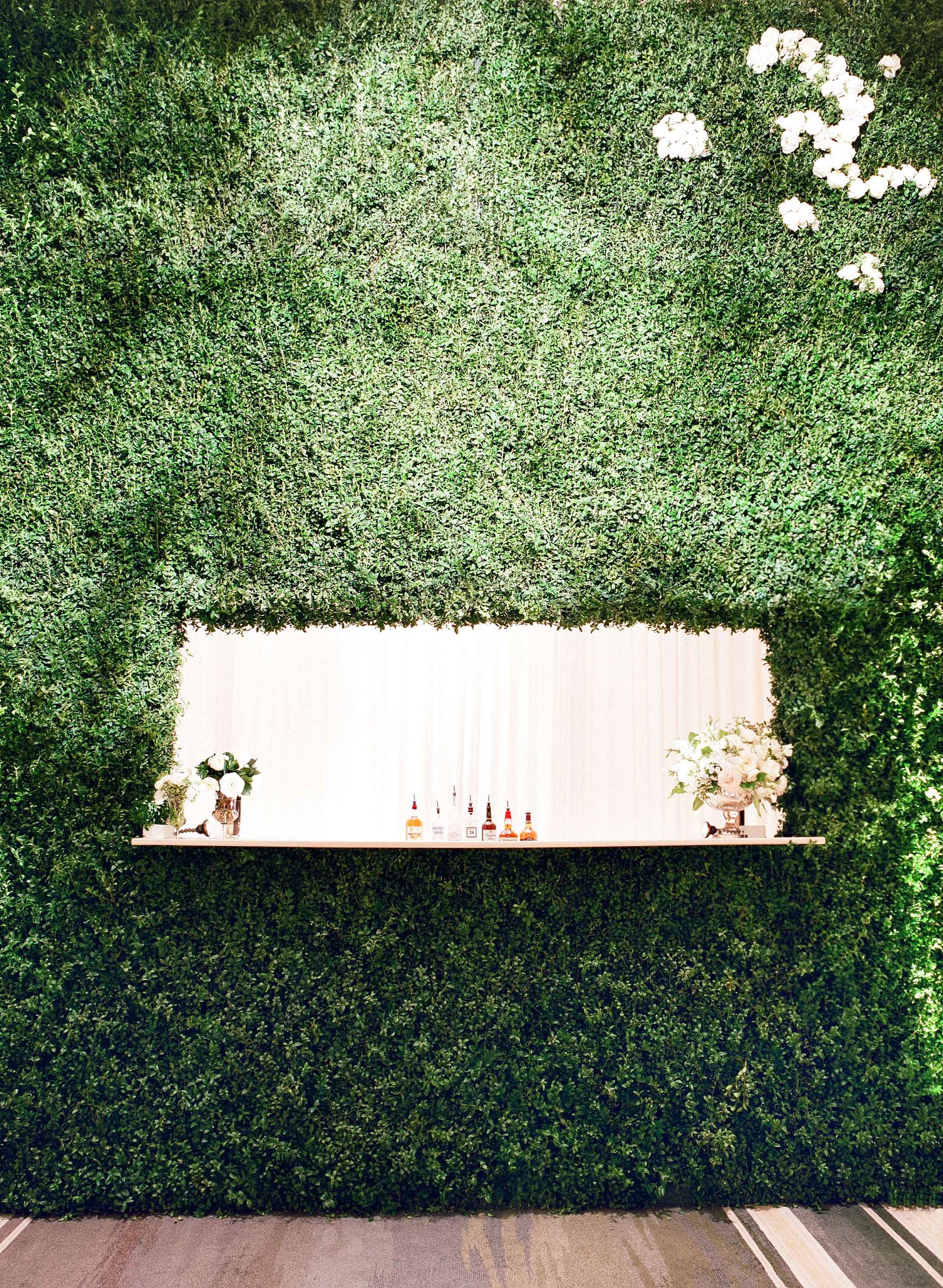 Greenery Wall of Wedding Bar