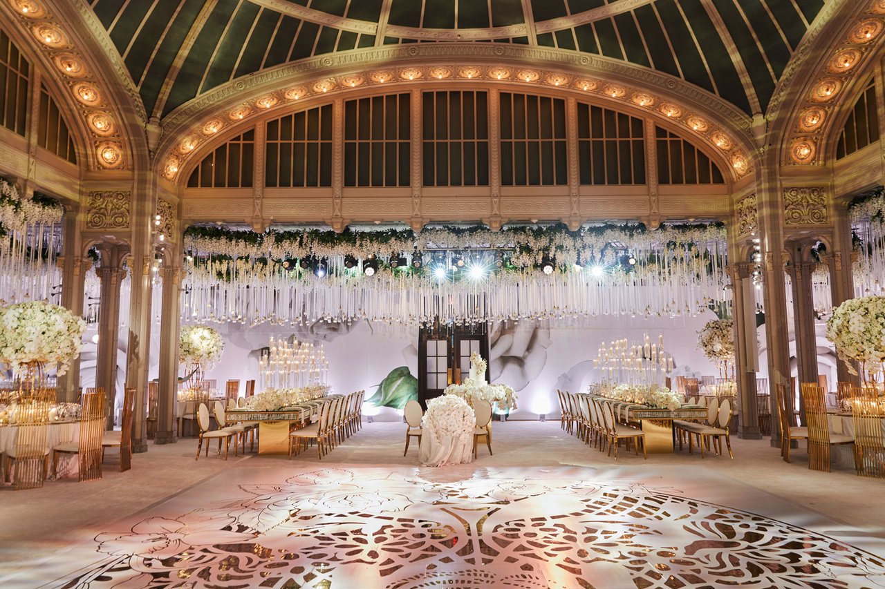 Library Wedding with White & Gold Décor