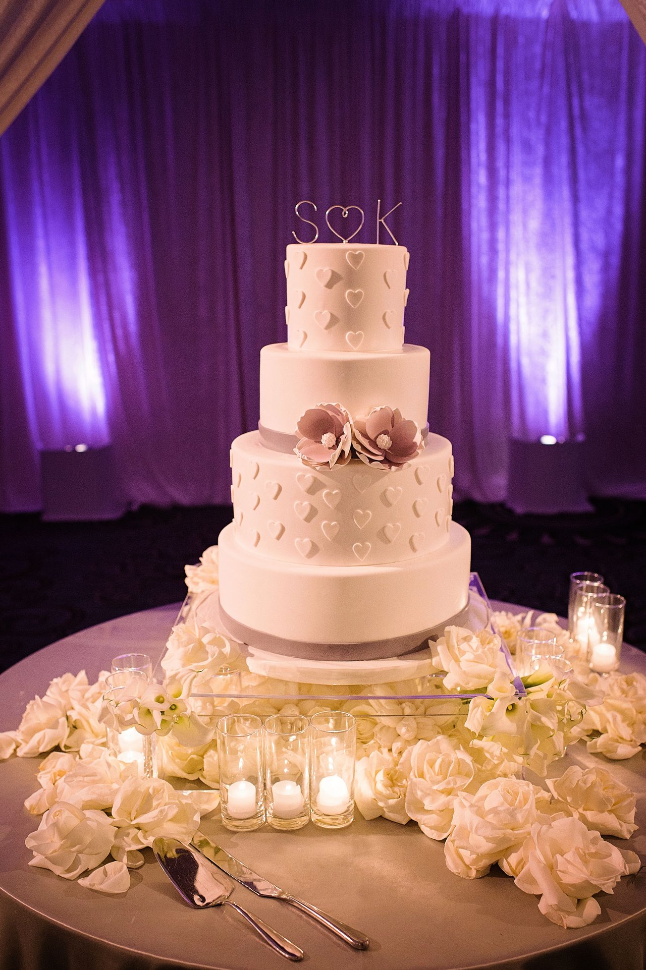 Purple Sugar Flower Cake