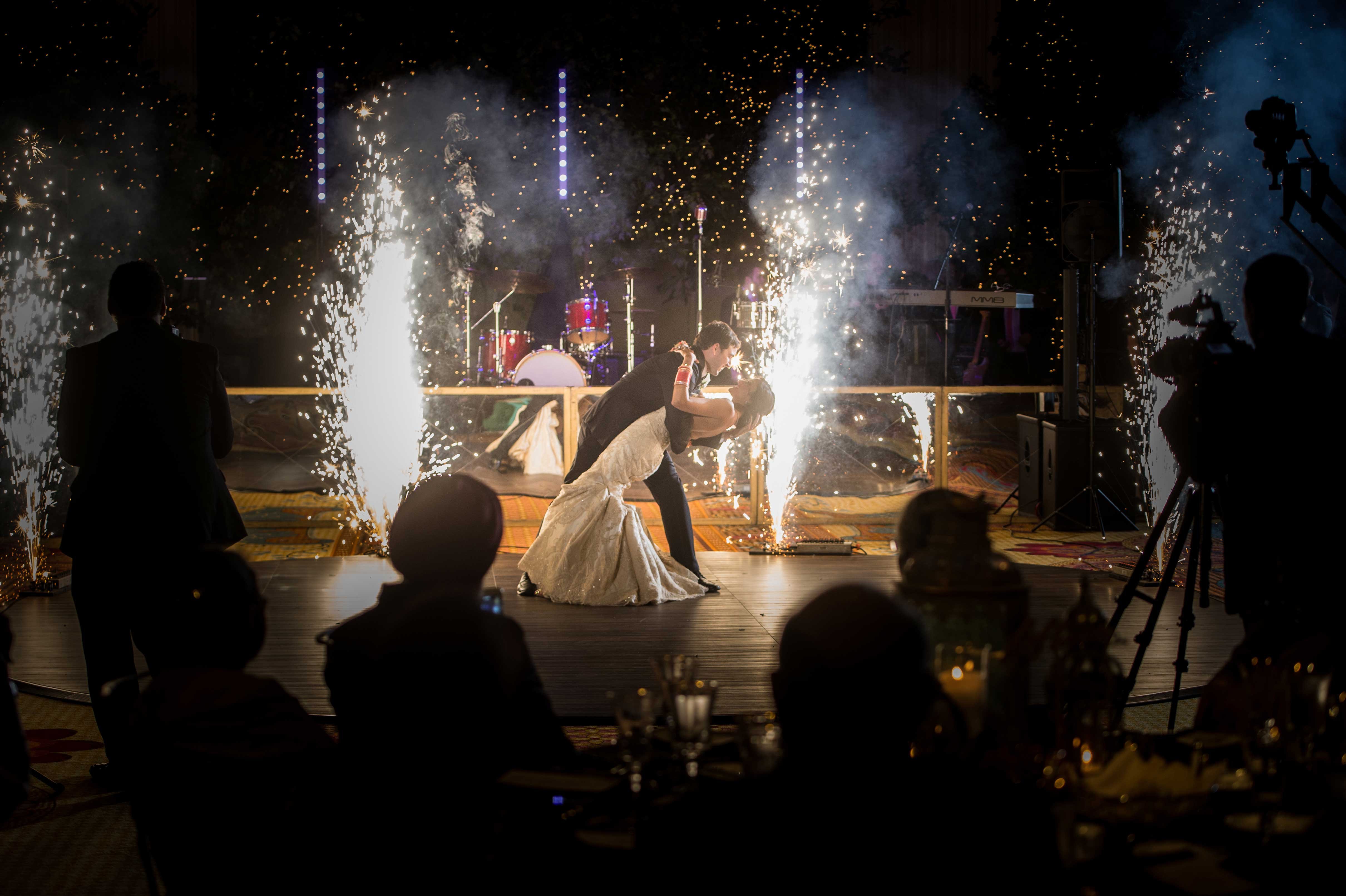 Indoor Fireworks During First Dance