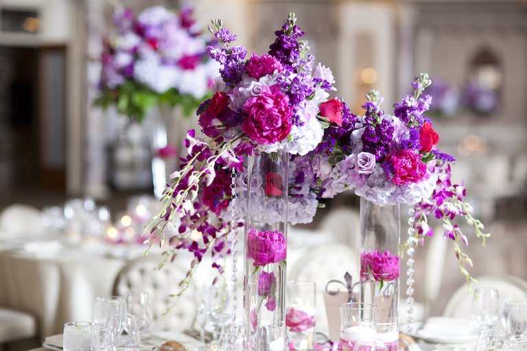 Hot Pink & Purple Centerpieces