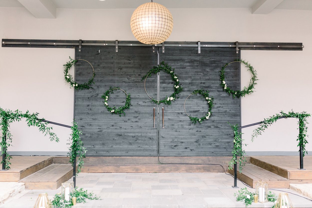 Hoop Wreaths as Backdrop