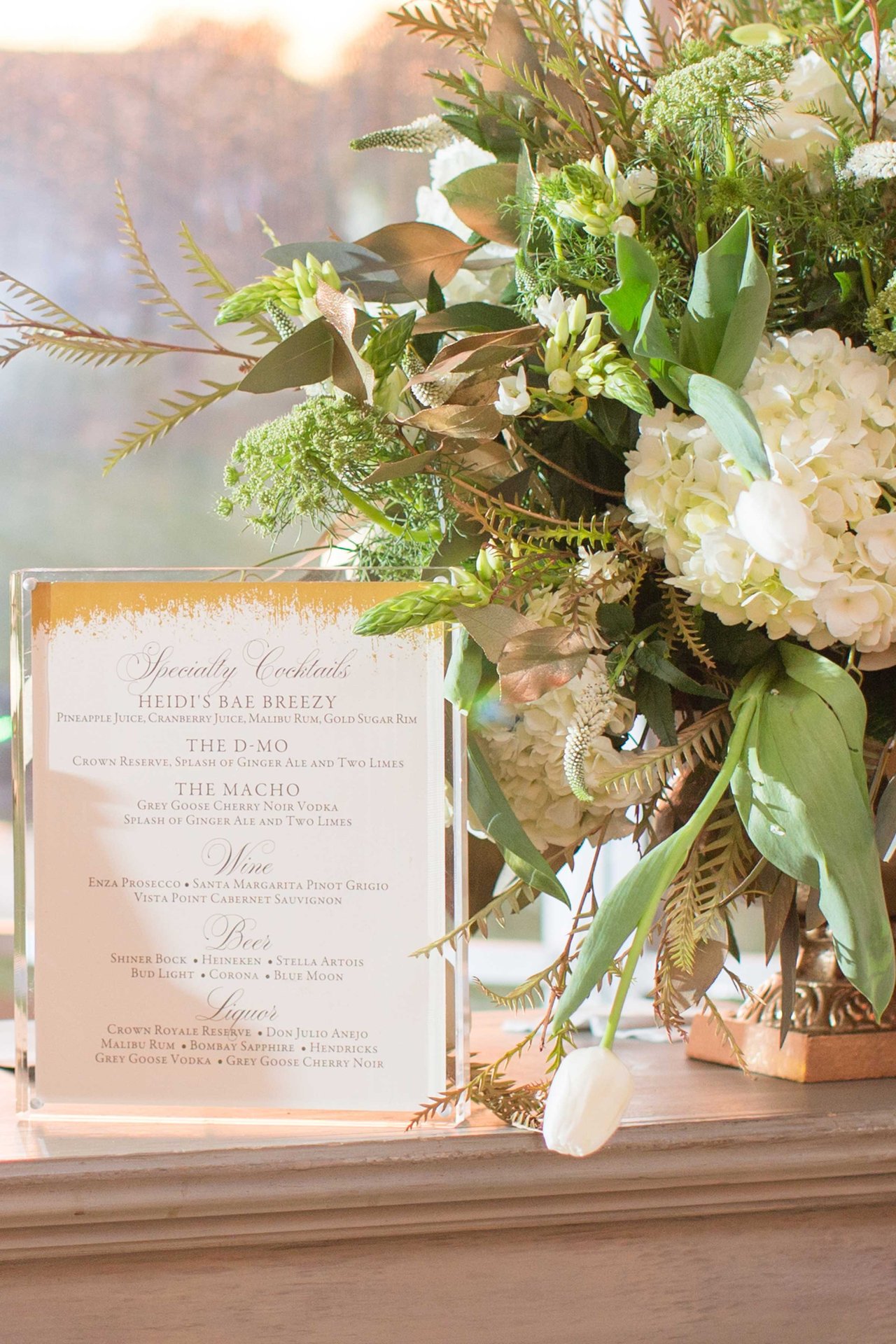 Gold Wedding Cocktail Menu