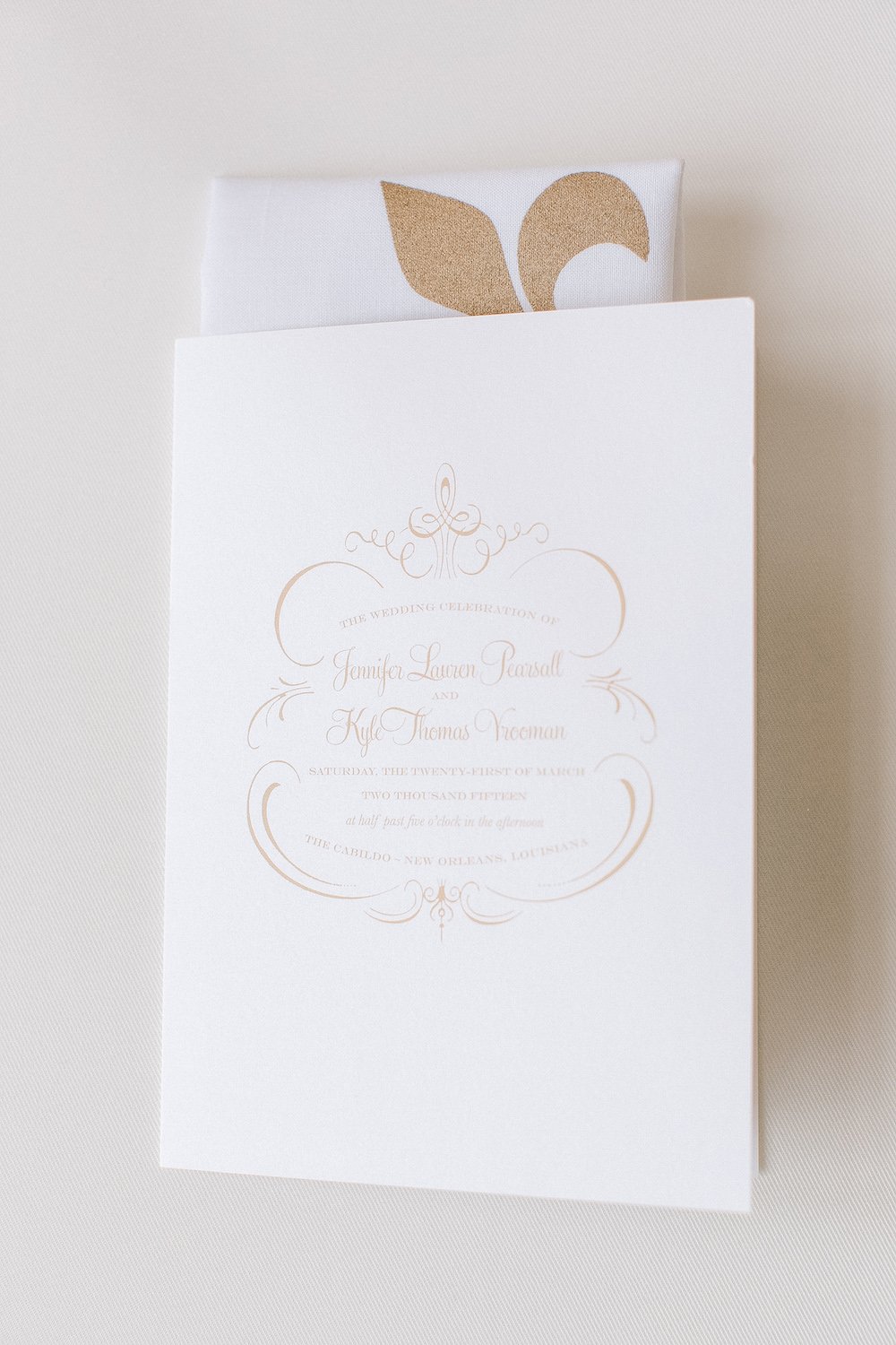 Elegant White & Gold Ceremony Program