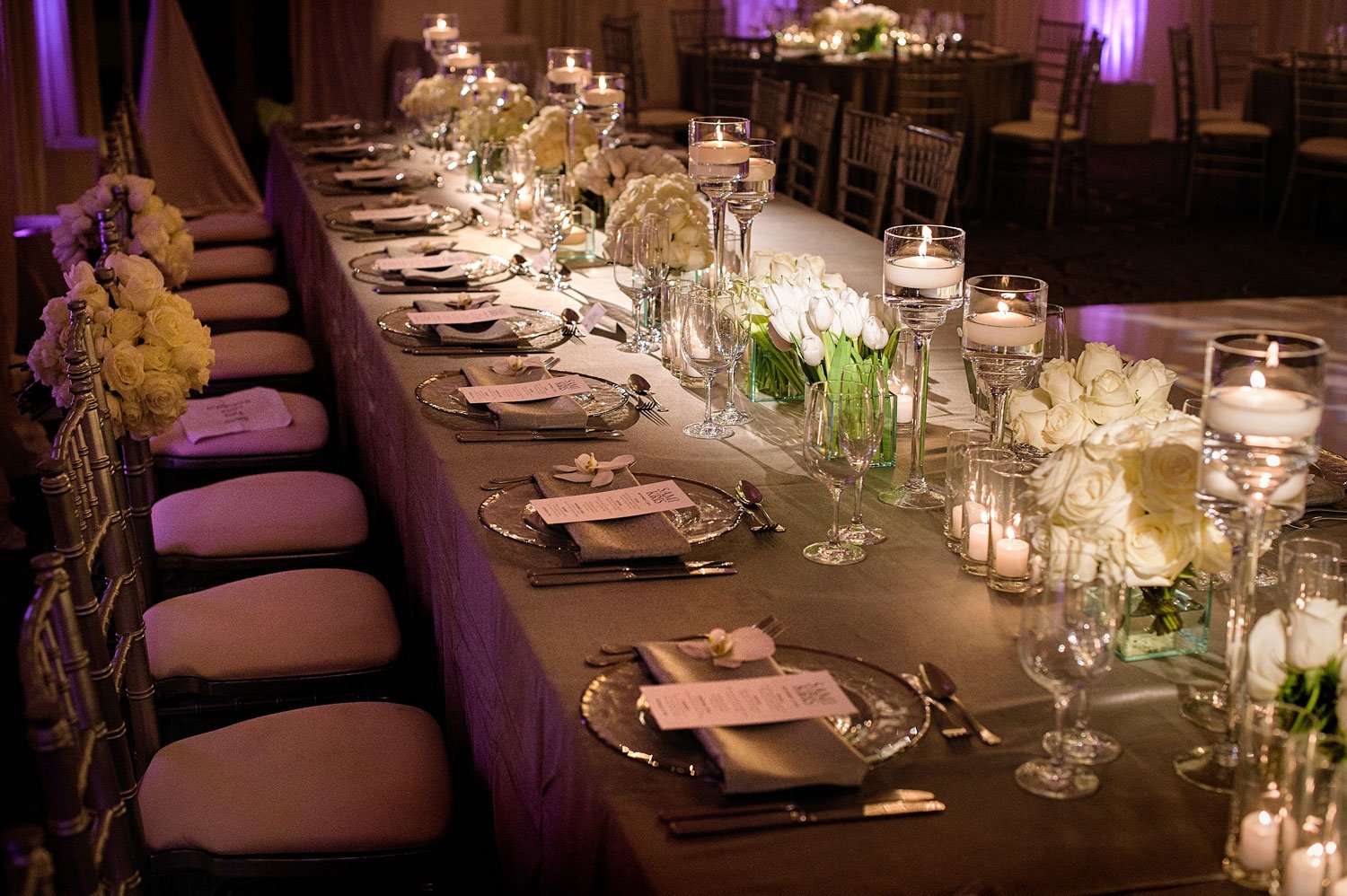 Long, Candlelit Head Table