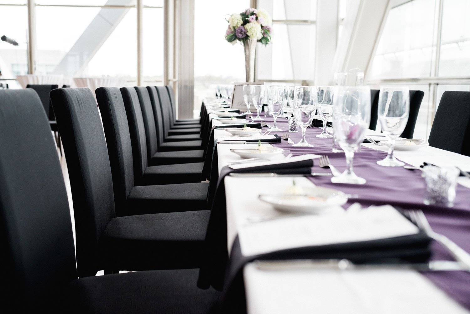 Long Table with Black Chairs