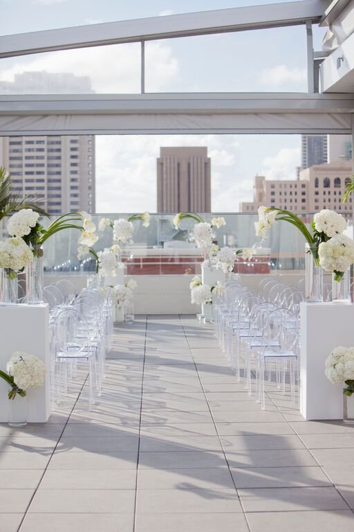 All-White Rooftop Ceremony