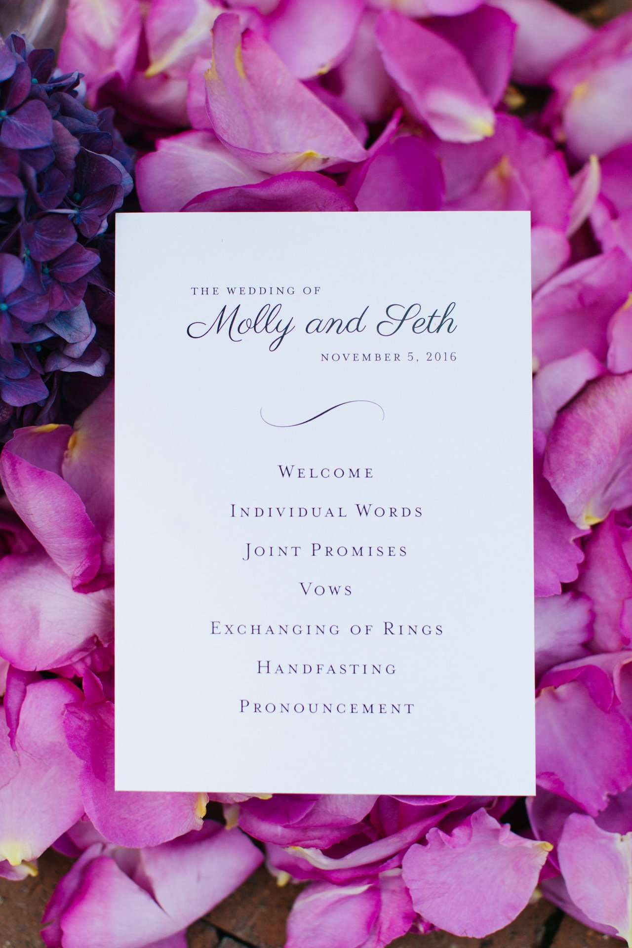 Simple Purple Ceremony Program
