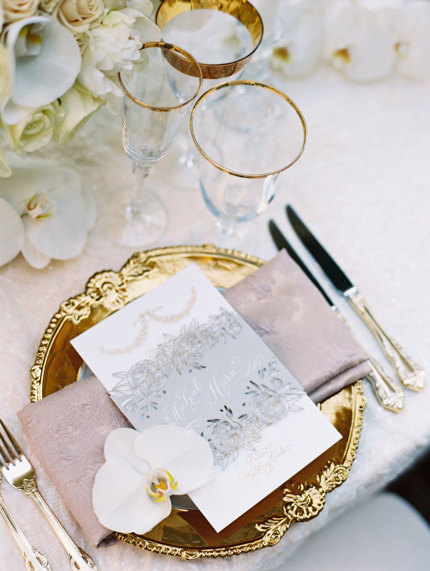 Ornate Menu with Personalized Belly Band