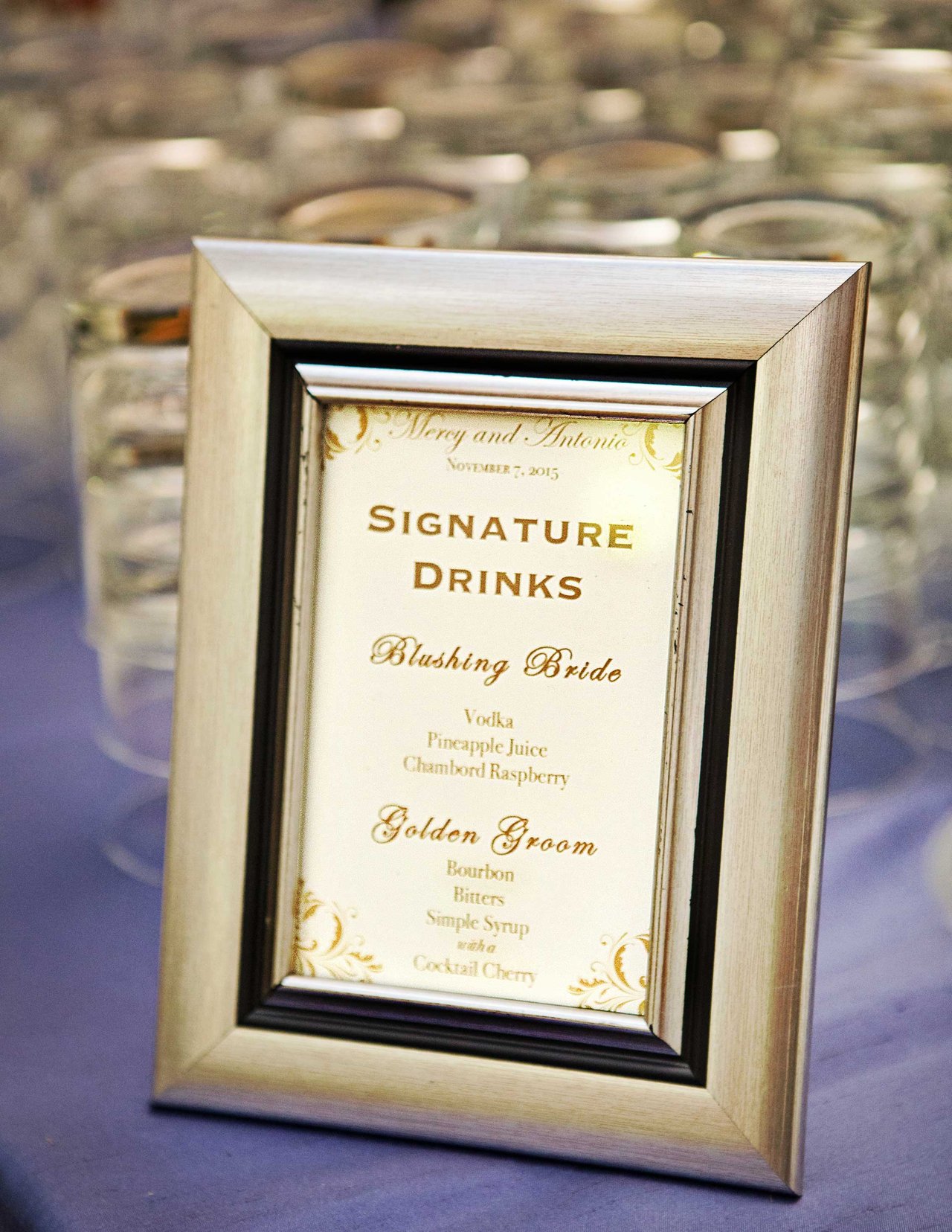 Gold Text Signature Drink Menu