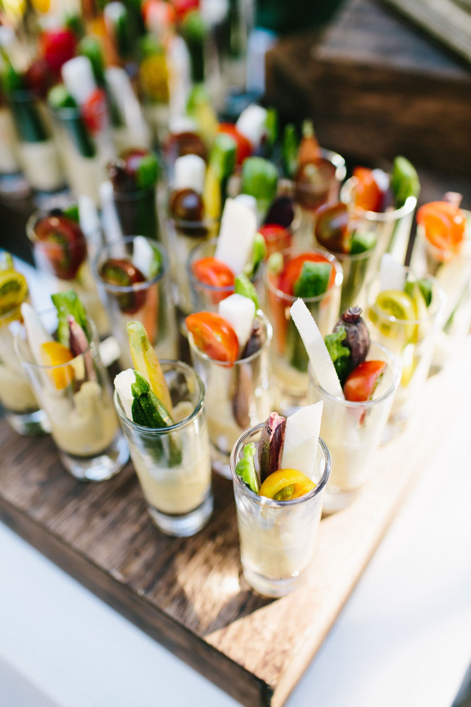 Pre-Ceremony Crudité Shooters