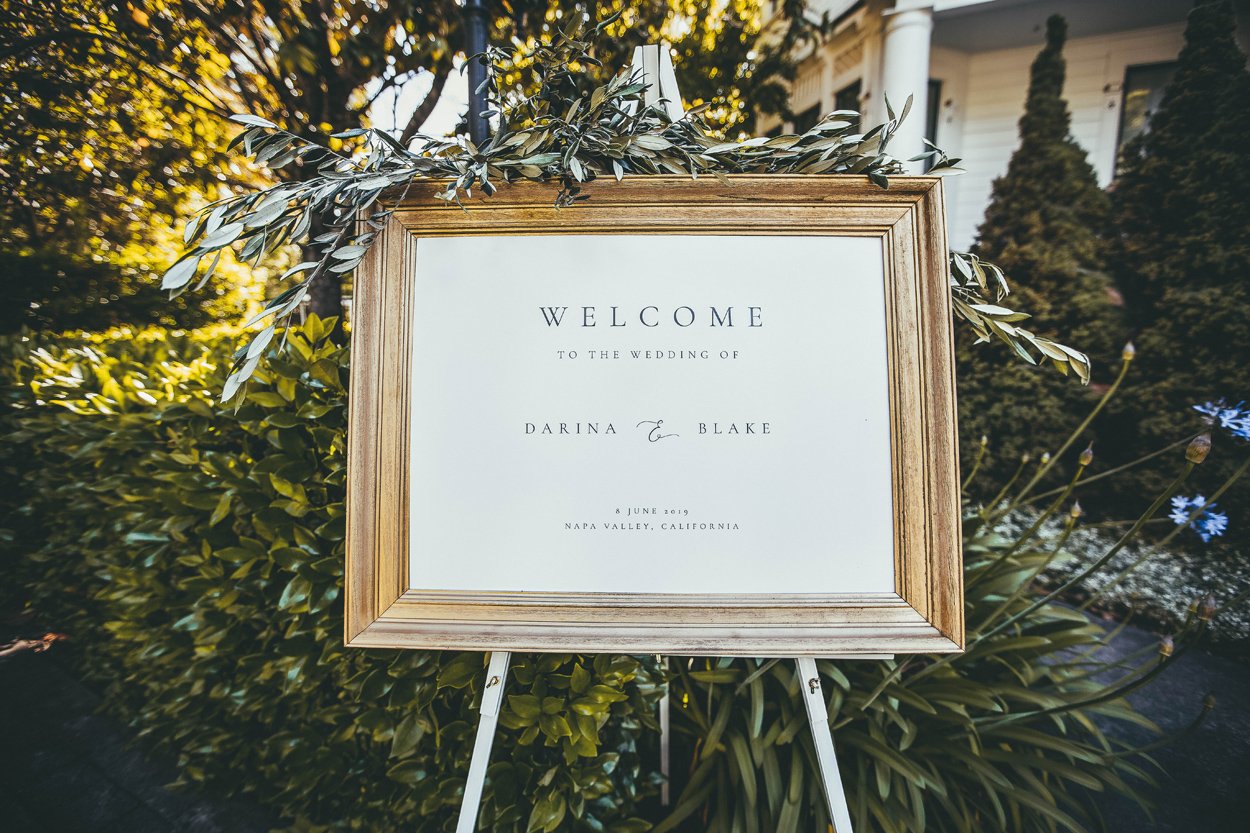 Welcome Sign in Gold Frame