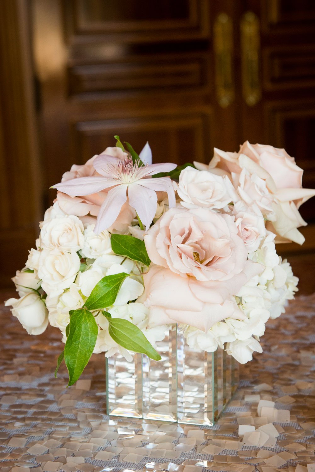 Ivory & Blush Cocktail Hour Centerpieces