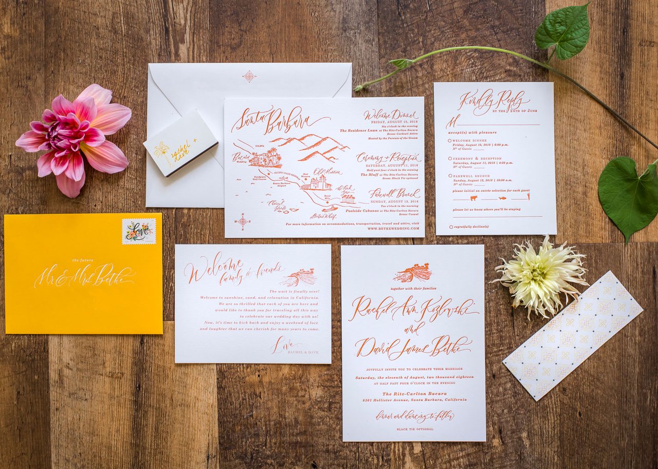 Bright Yellow and Orange Invitation