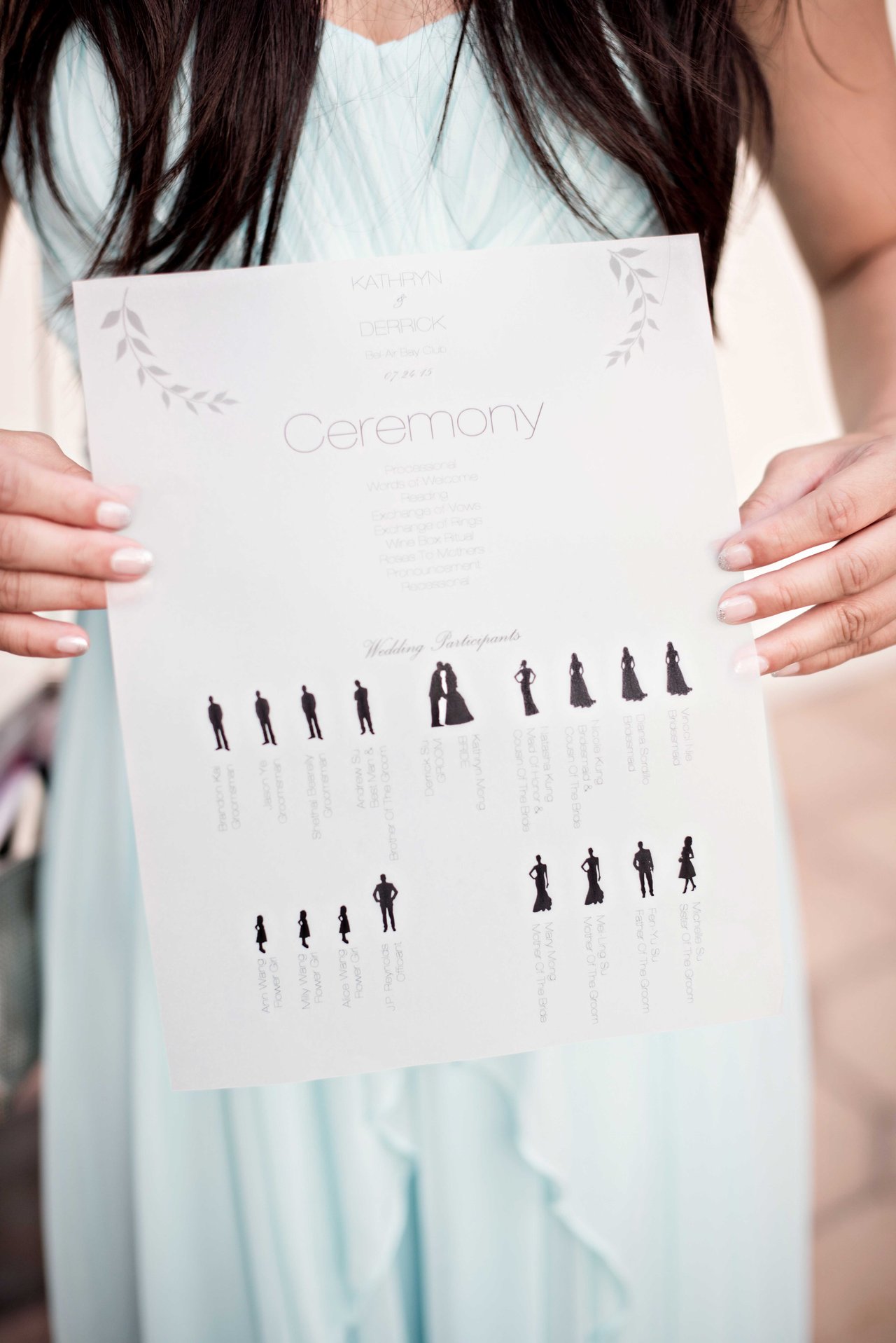 Ceremony Program with Wedding Party Graphics