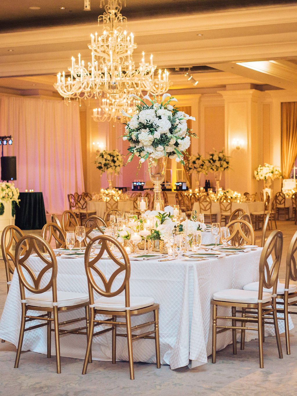 Gold Oval-Back Reception Chairs