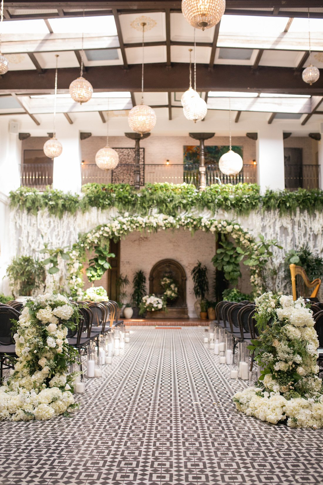 Dramatic Florals at Ceremony Space