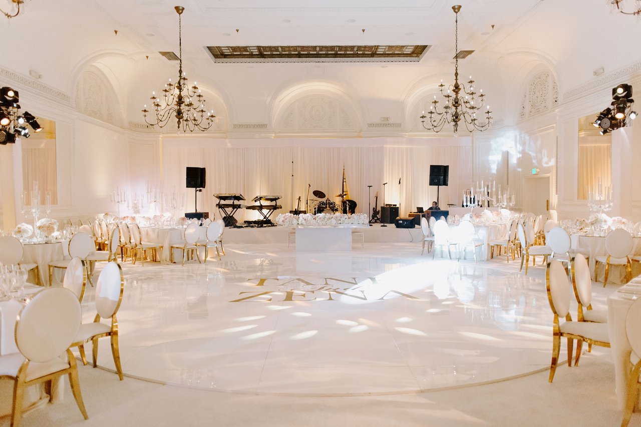 White & Metallic Reception Space