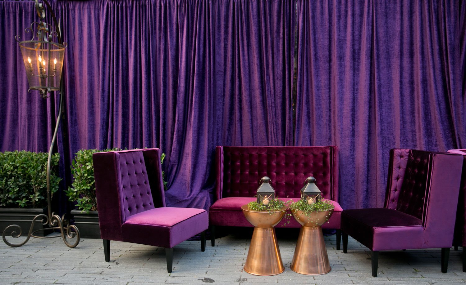 Purple Lounge Area at Wedding