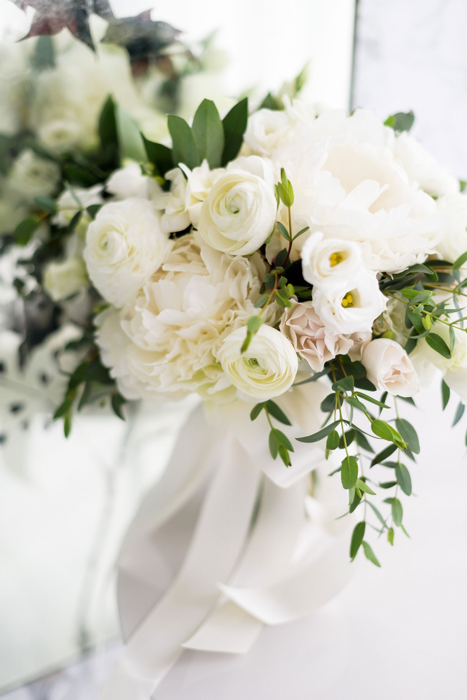 Romantic Bridal Bouquet with Ribbon