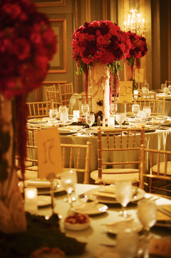 Tree Trunk Centerpieces