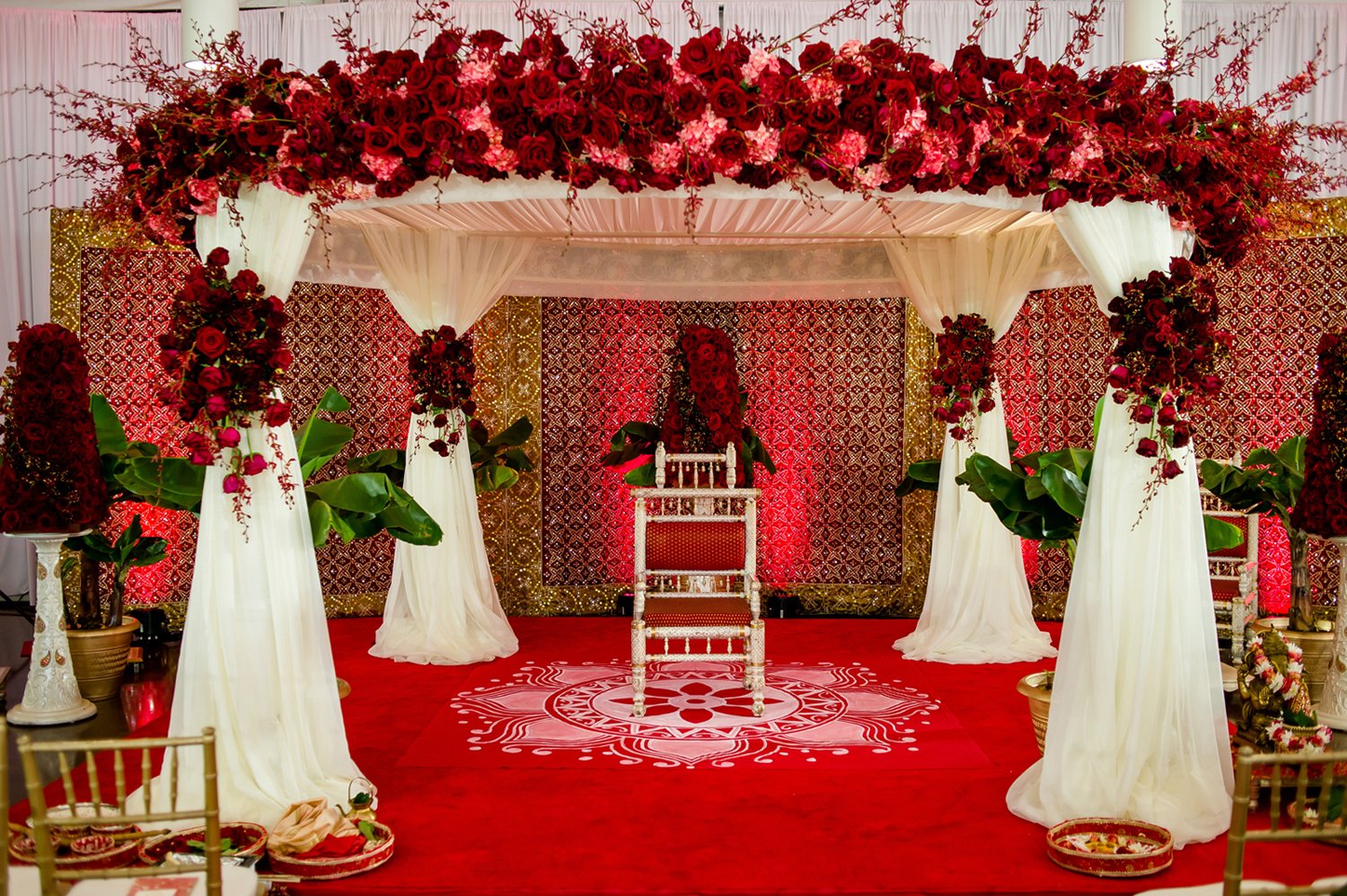 Rose-Embellished Mandap