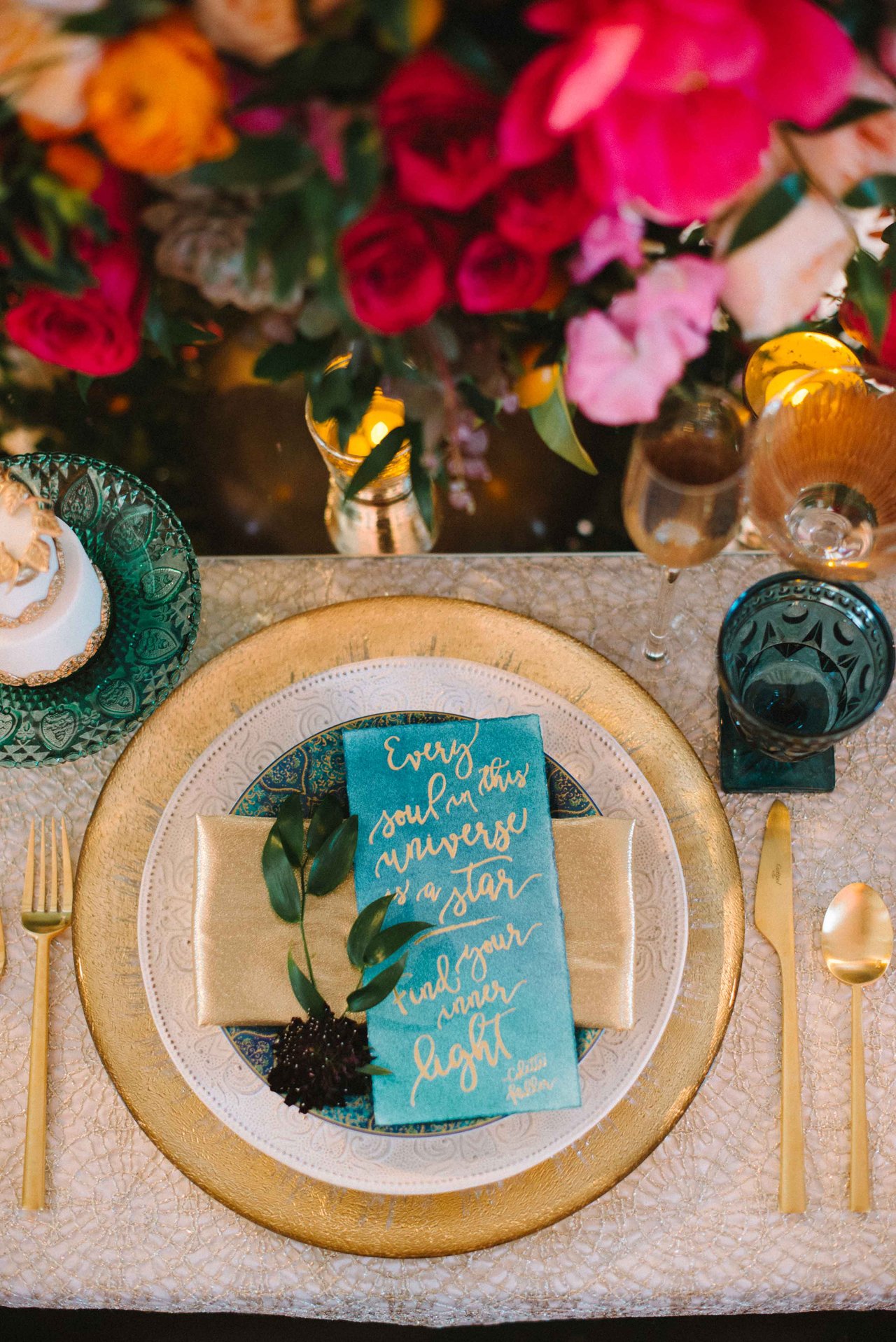 Blue & Gold Table Setting, Quote