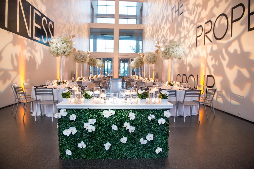 Museum Reception Space, Floral Sweetheart Table
