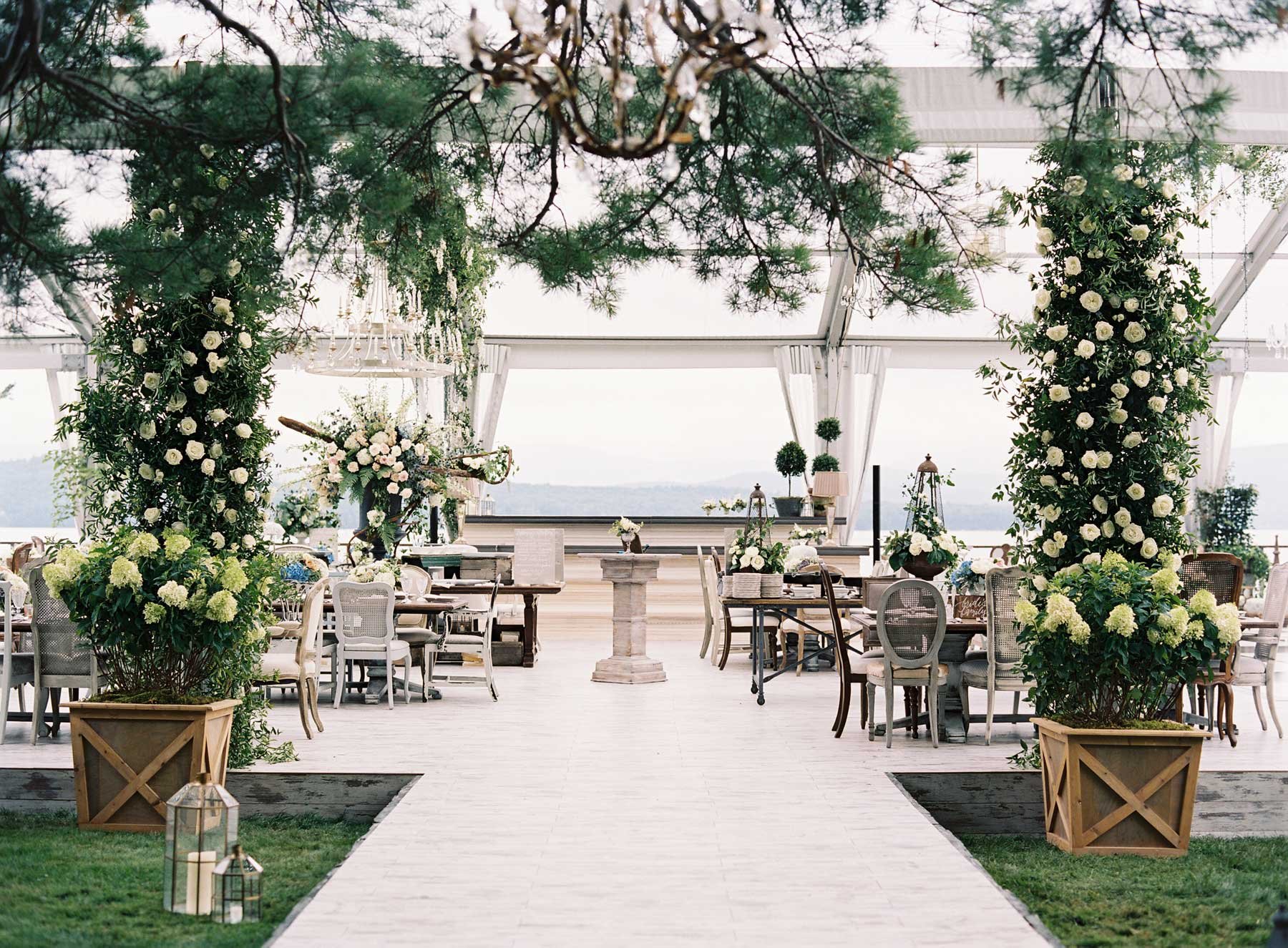 Open-Sided Tent at Lake Wedding