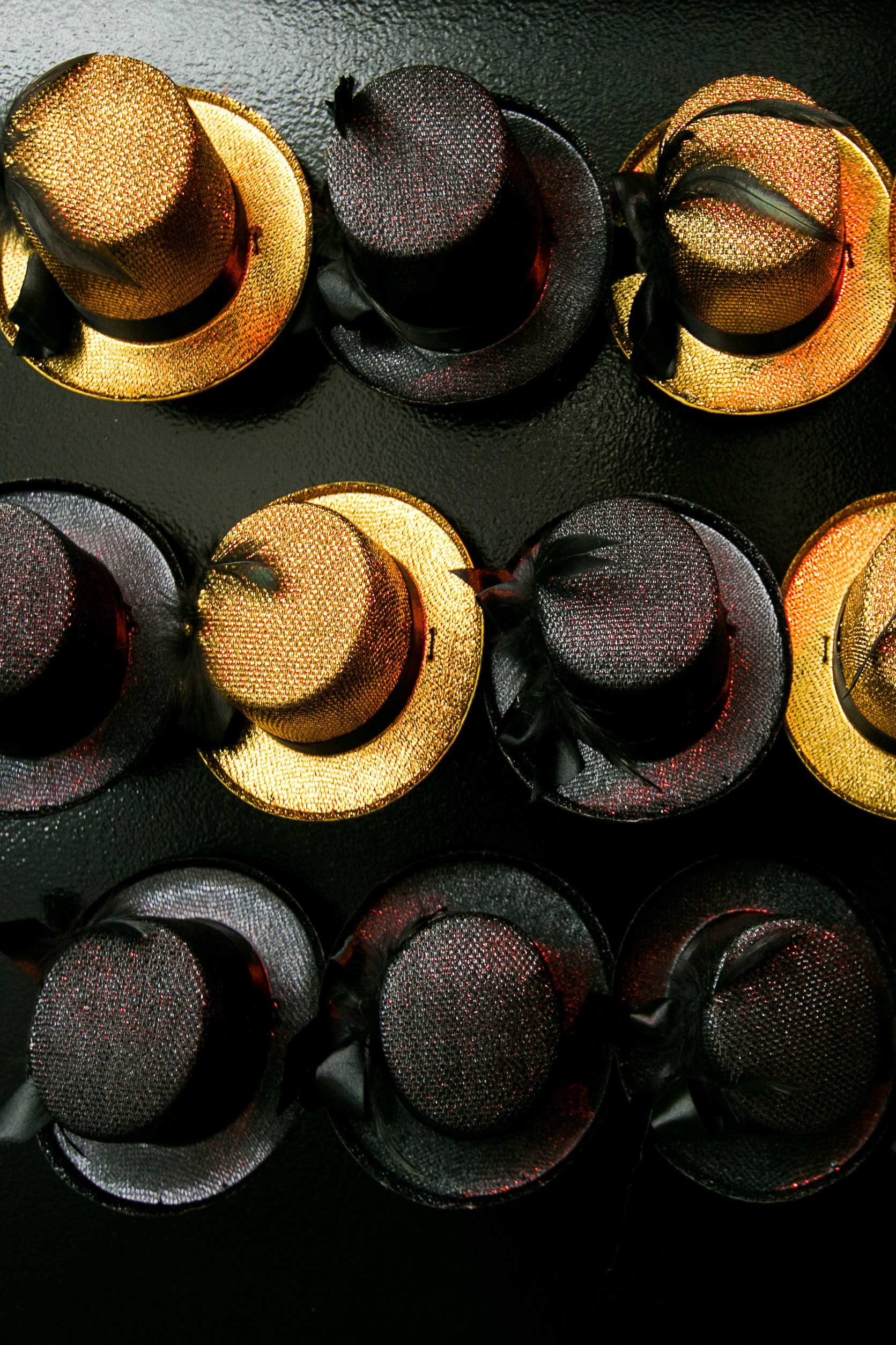 Gold and Black Top Hats