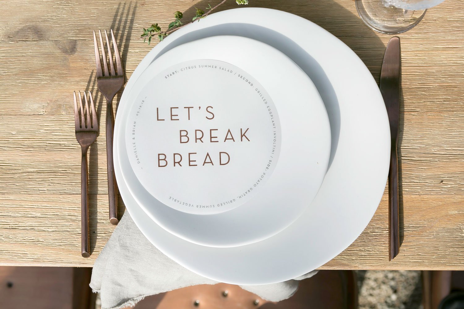 "Let's Break Bread" Circle Menu Card