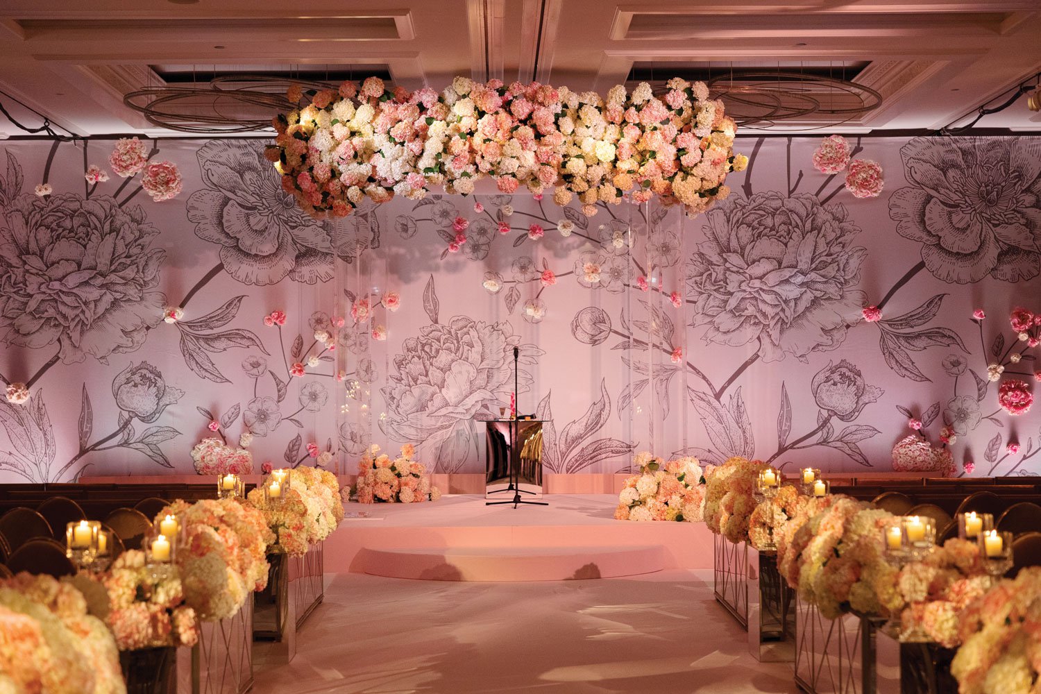 Floral Wallpaper Ceremony Backdrop