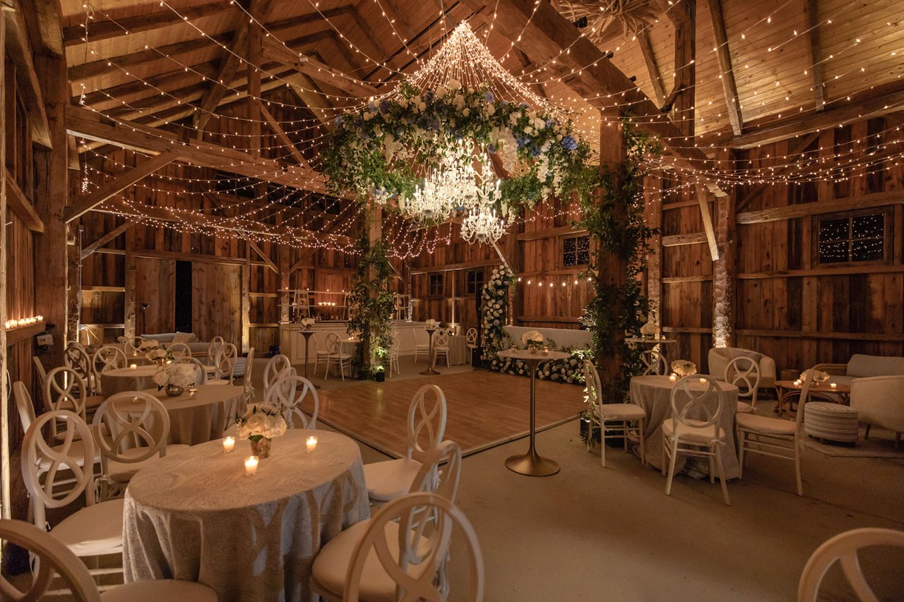 Twinkle Lights at Barn Wedding Reception