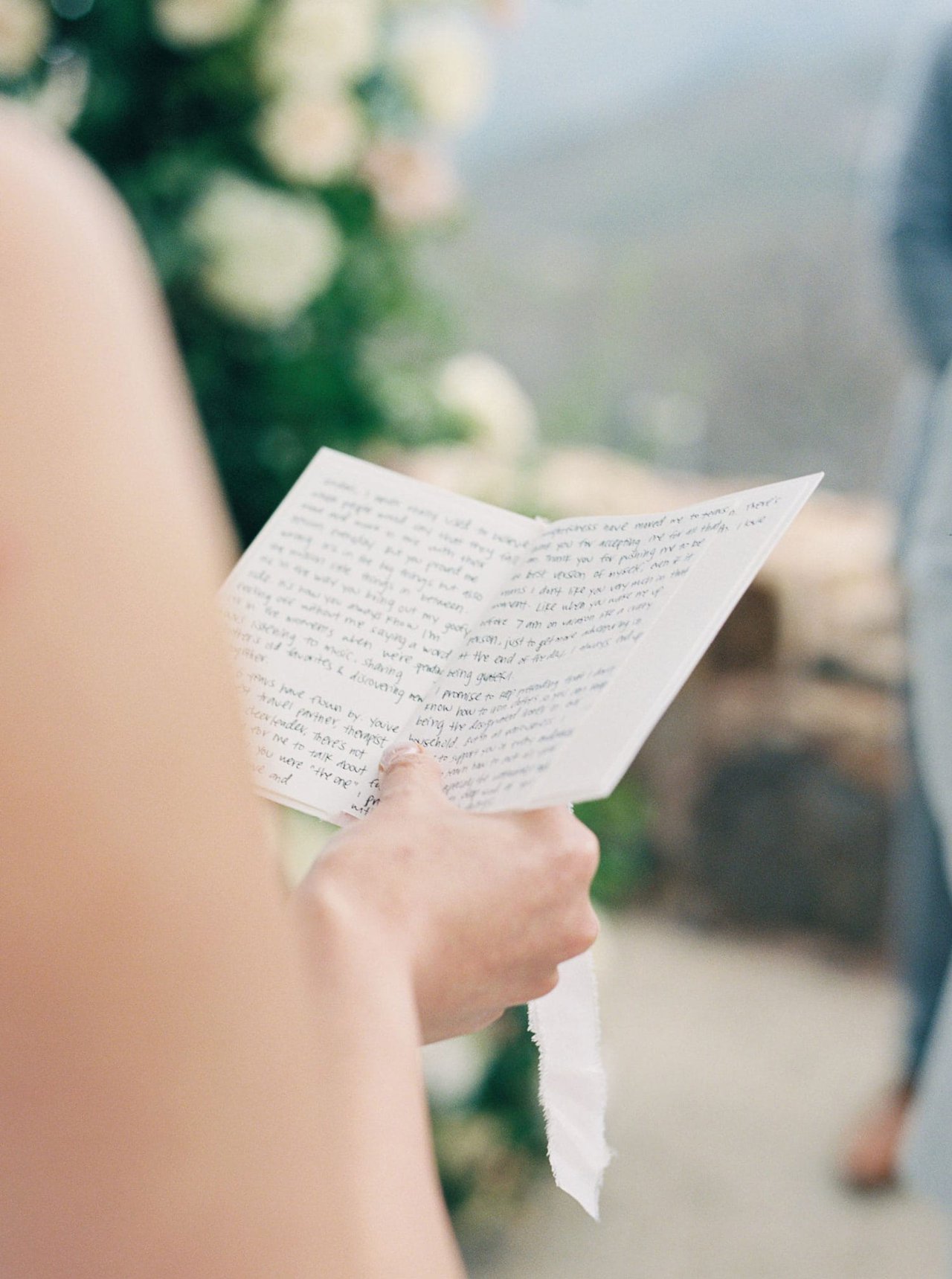 Bride Reading Handwritten Vows