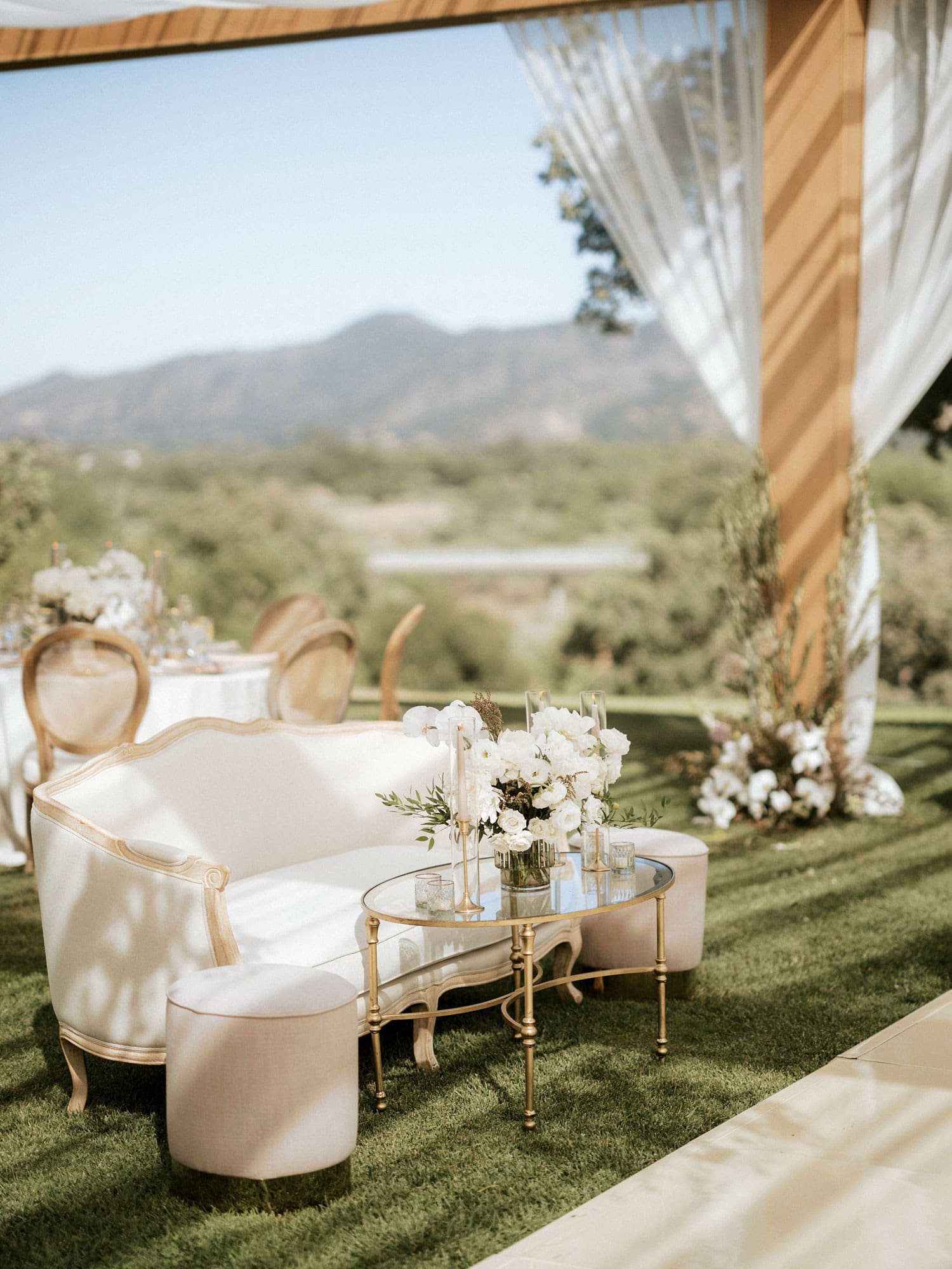 Lounge Area by Dance Floor at Outdoor Wedding
