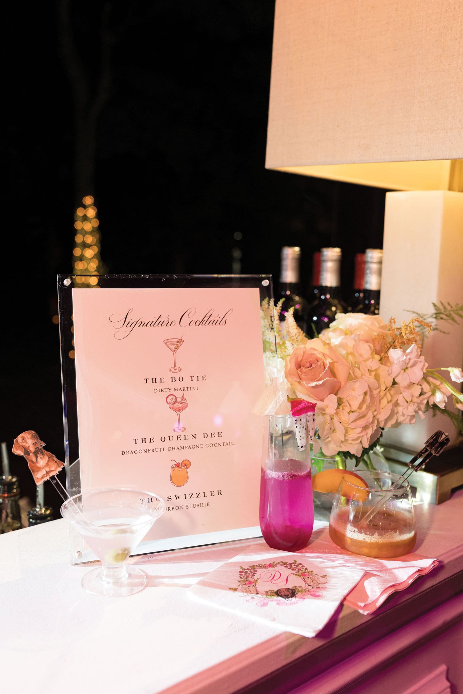 Signature Cocktails with Illustrated Bar Menu