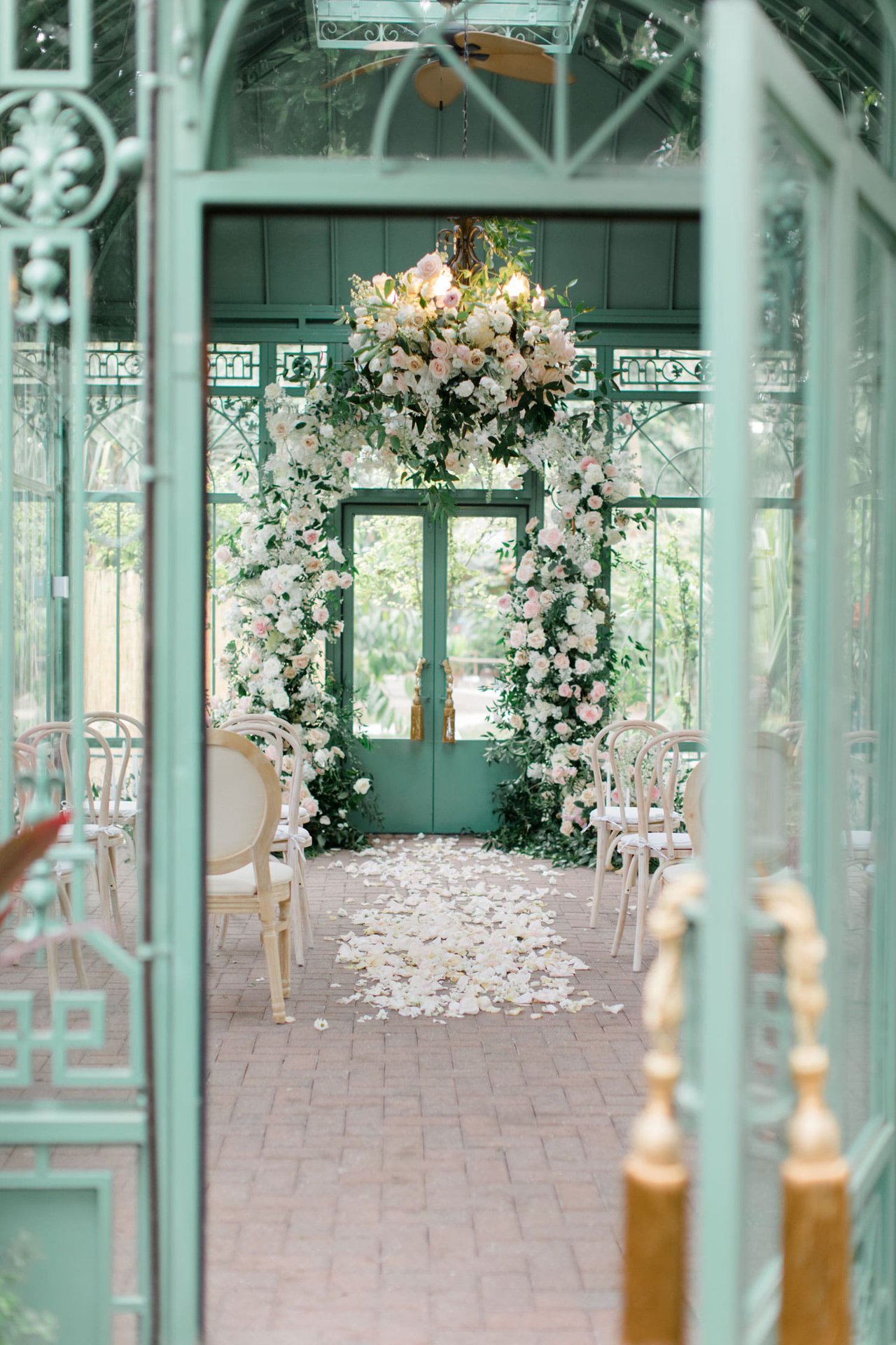 Whimsical Ceremony from Outside Doors