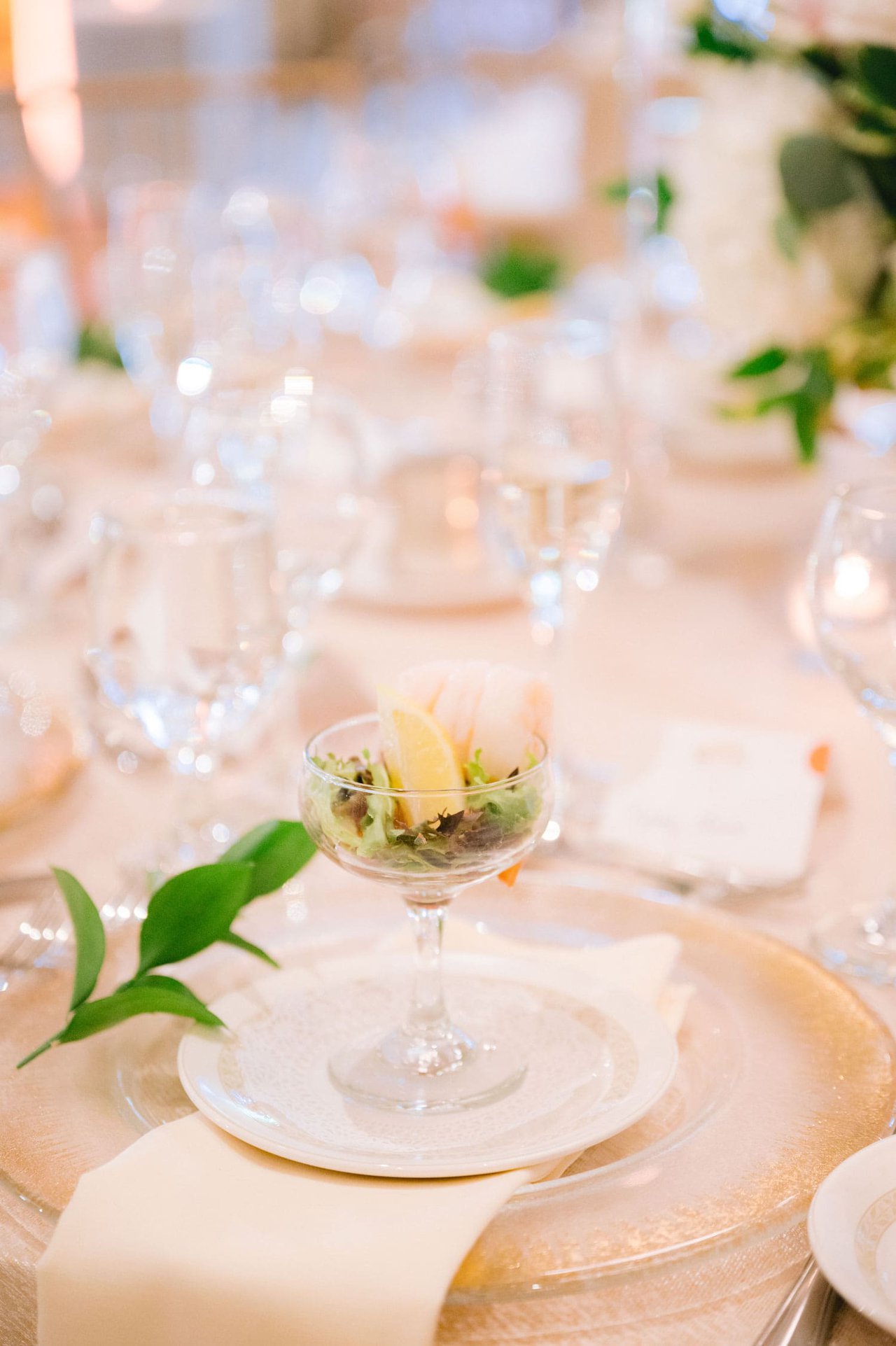 First Course Salad in Coupe Glass