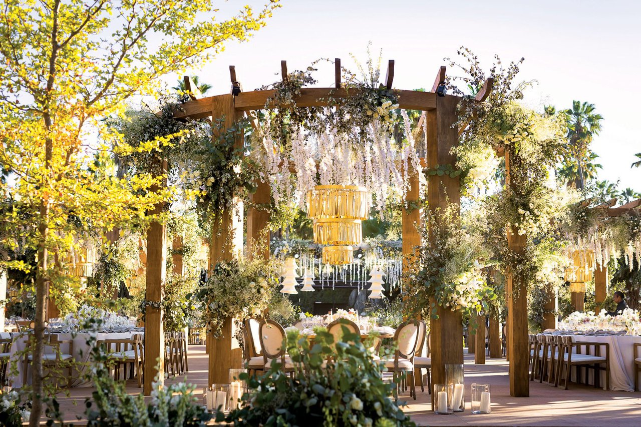 Custom Wood Structure Over Wedding Table