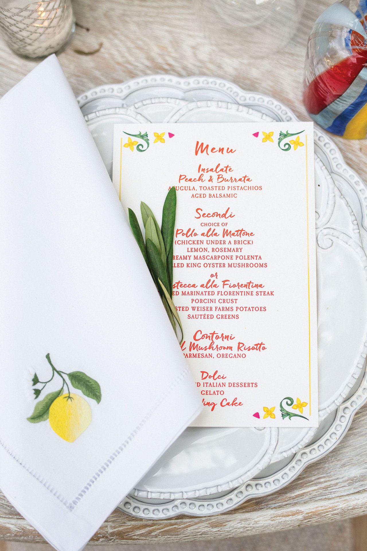 Italian-Inspired Wedding Menu