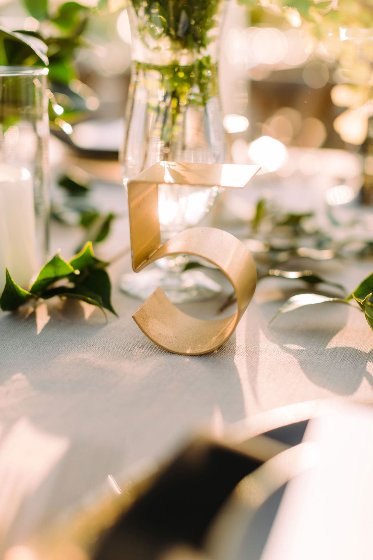 Sculptural Gold Table Number