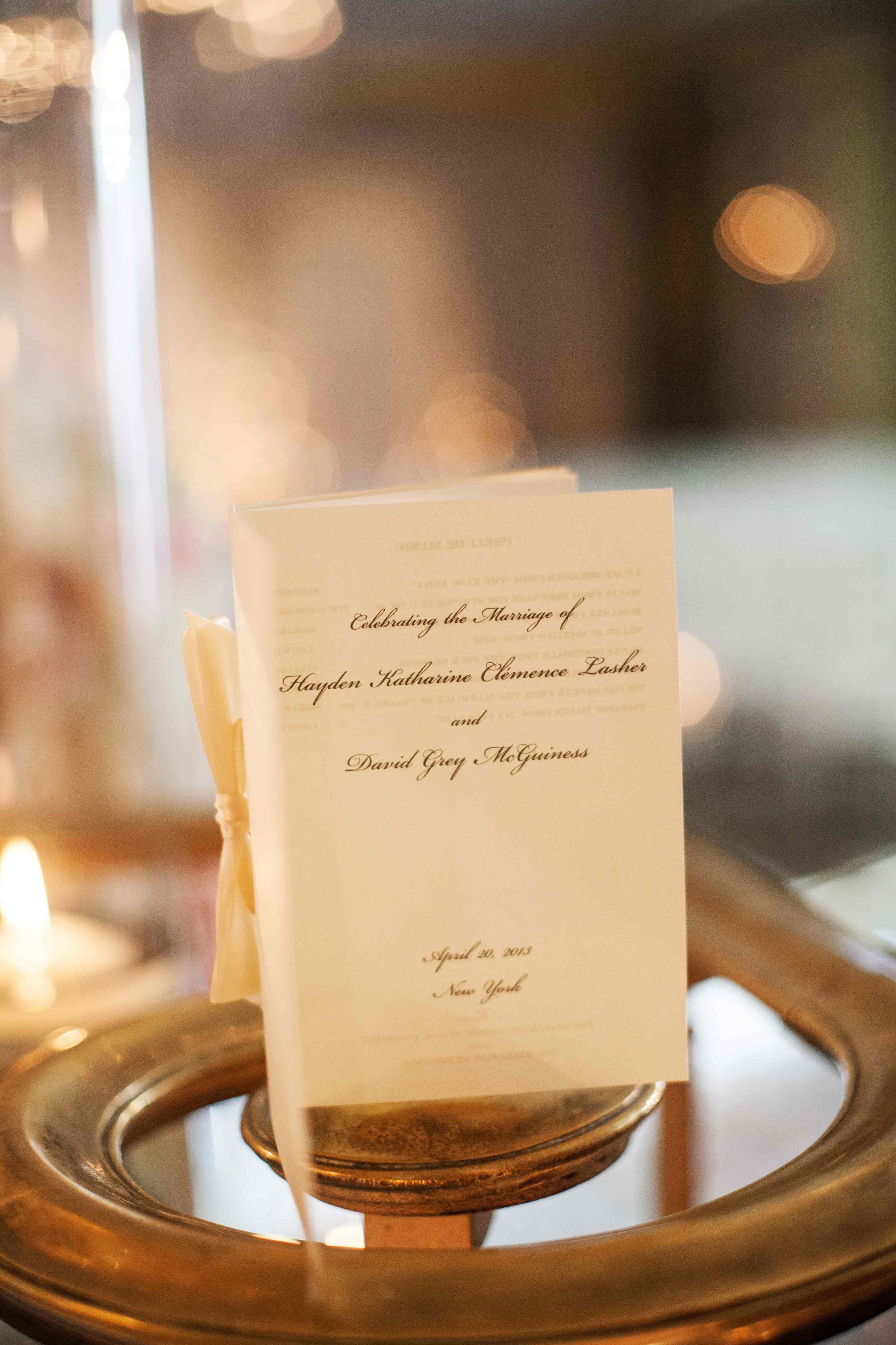 Classic Ceremony Program