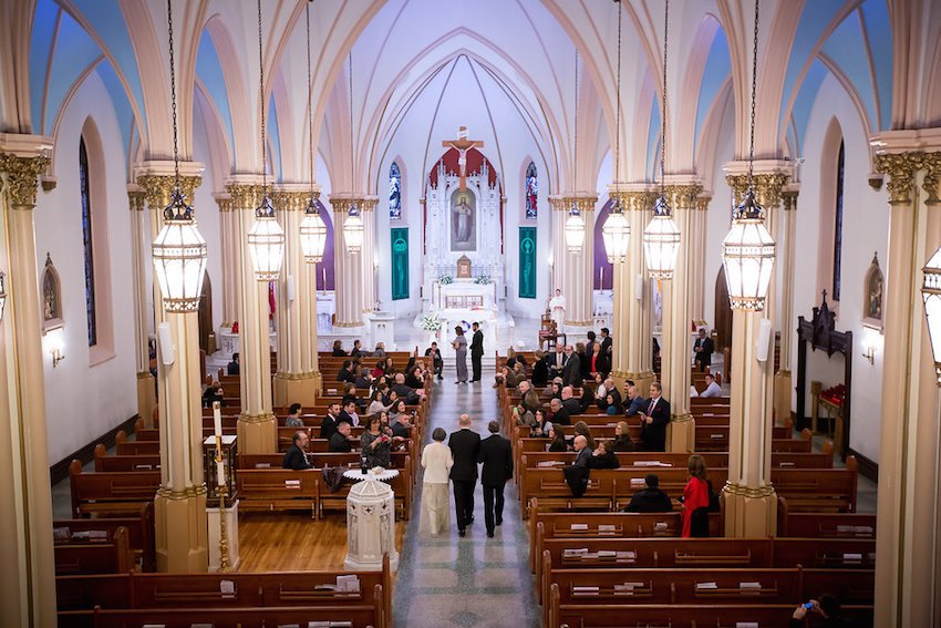 Catholic Ceremony + Estate Reception with Travel Theme